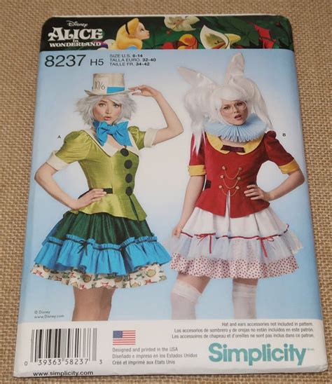 Uncut 6 14 Simplicity 8237 Misses Costume Pattern Etsy Alice In Wonderland Costume Costume