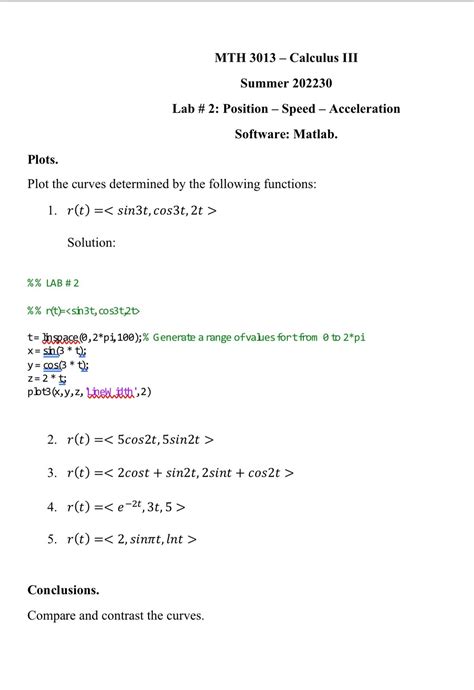 Lab Position Speed Acceleration Software Chegg