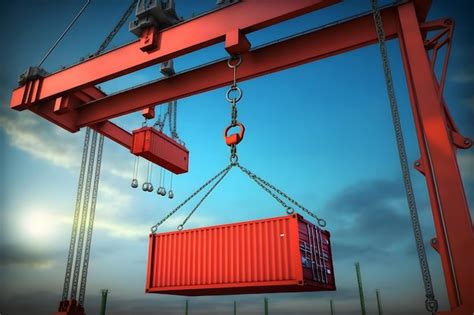 Premium Ai Image The Container Vessel During Loading At An Industrial Port By Port Crane