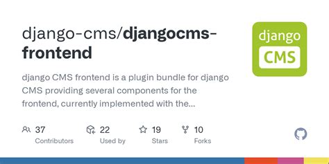 GitHub Django Cms Djangocms Frontend Django CMS Frontend Is A Plugin Bundle For Django CMS