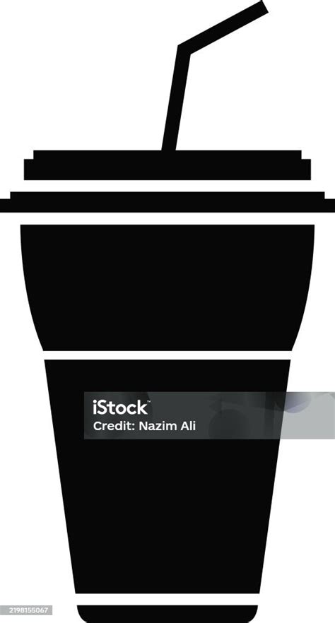 블랙 플랫 커피 아이콘의 컵입니다 종이컵 로고 템플릿입니다 테이크아웃 개념 투명한 배경에 고립 된 일회용 커피 컵 음료용 플라스틱 용기 0명에 대한 스톡 벡터 아트 및 기타