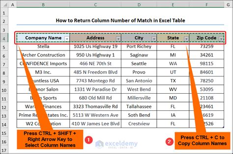 How To Return The Column Number Of A Match In Excel Methods