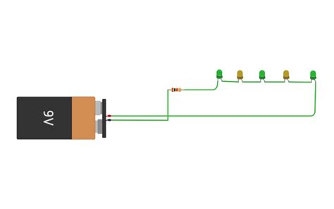 Circuit Design Series Connection Of 5 Leds Tinkercad