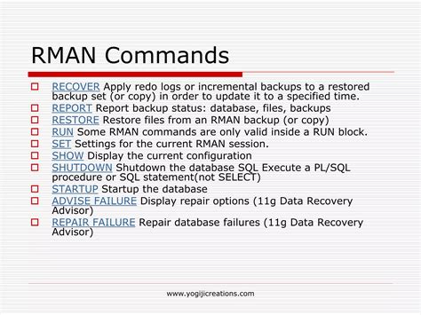 Oracle Backup And Recovery Ppt