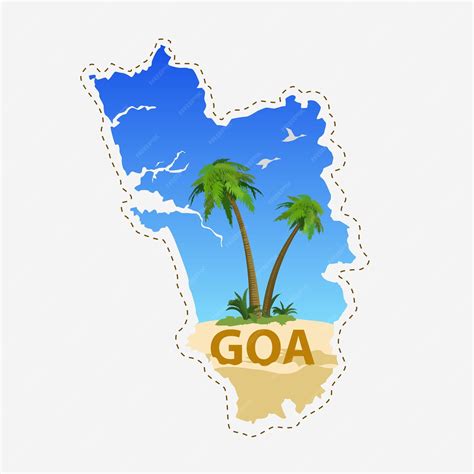 Premium Vector Goa Map With Beach And Text Premium Vector Illustration
