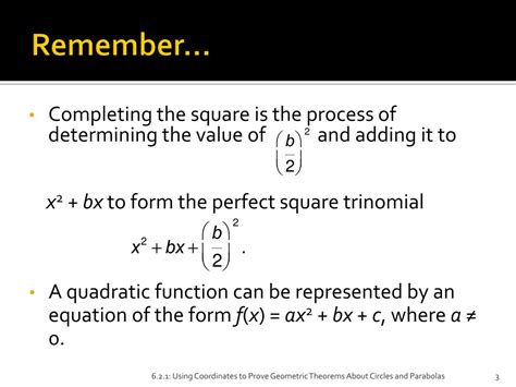 ppt using coordinates to prove geometric theorems about circles and