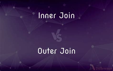 inner join vs outer join — what s the difference