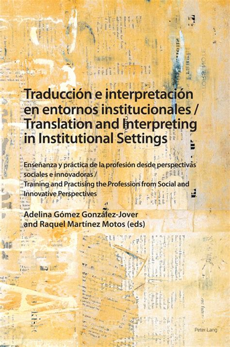 Traducción E Interpretación En Entornos Institucionales Translation