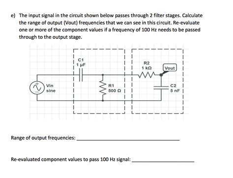 Solved E The Input Signal In The Circuit Shown Below Passes Chegg