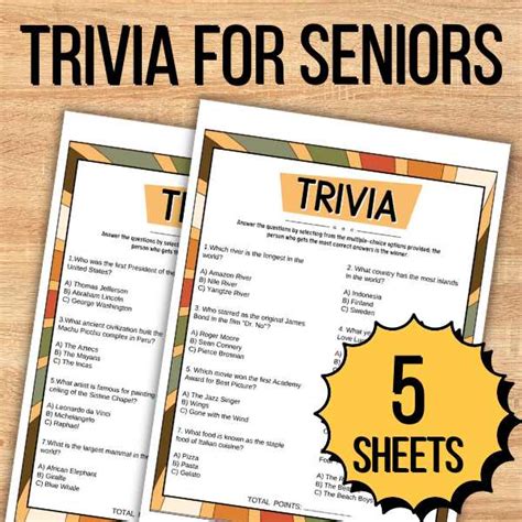 TRIVIA QUESTIONS AND ANSWERS FOR SENIORS – The Game Room