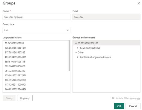 did you know you can use between when creating a new group in power bi