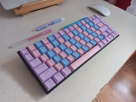 My First Semi Custom Keyboard I Call It The Bisexual Cotton Candy Keyboard Specs Are In The