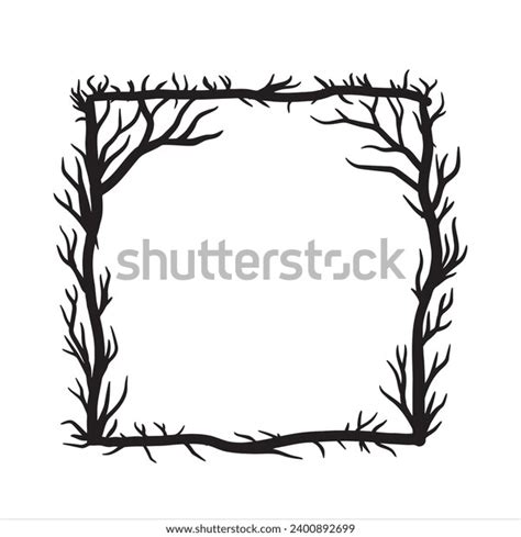 Tree Frame Floral Square Border Plant Stock Vector Royalty Free 2400892699 Shutterstock