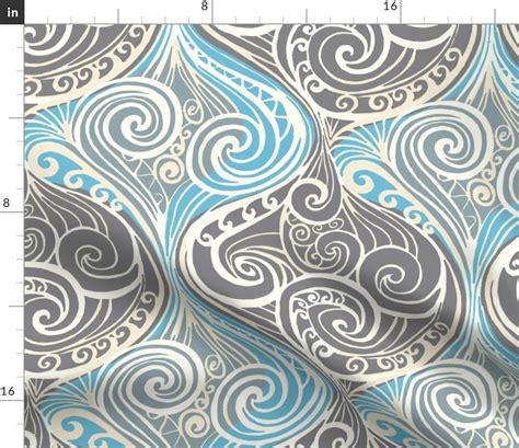 Scroll Tile Fabric Spoonflower