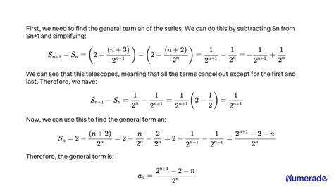 Solved In The Following Exercises Compute The General Term An Of The