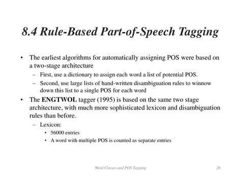 Ppt Chapter 8 Word Classes And Part Of Speech Tagging Powerpoint Presentation Id6192158