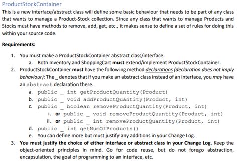 Solved ProductStockContainer This Is A New Chegg