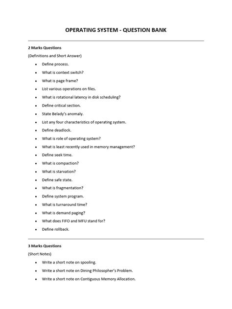 operating system question bank pdf scheduling computing