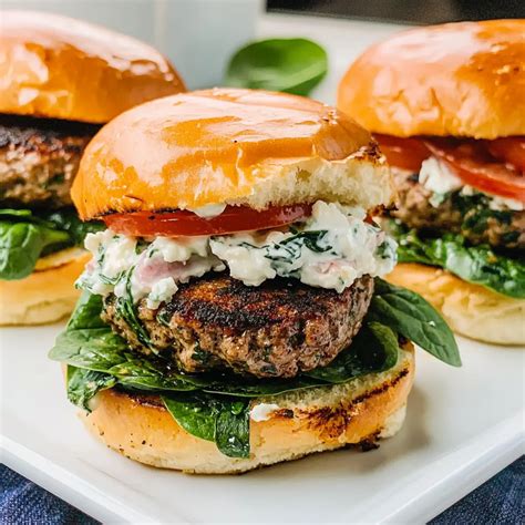 Ultimate Greek Burgers With Spinach And Feta Deliciousness