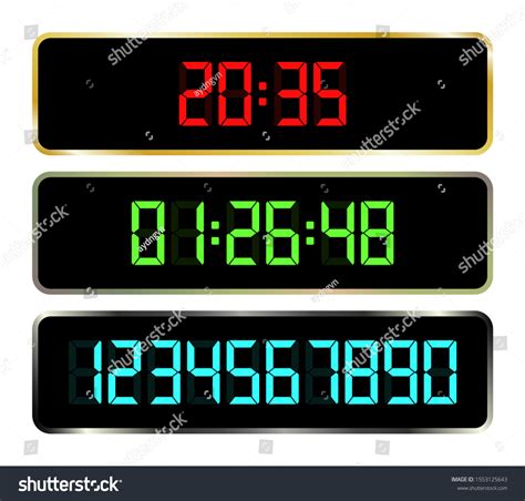 Set Electronic Digital Numbers Digital Clock Stock Vector Royalty Free 1553125643 Shutterstock