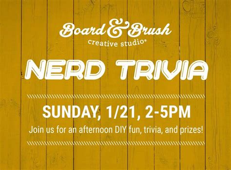 Nerd Trivia Pick Your Project Workshop Prizes For Winner 1981 Conner Street Noblesville In