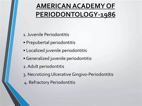 Classification Systems Of Periodontal Diseases Pptx