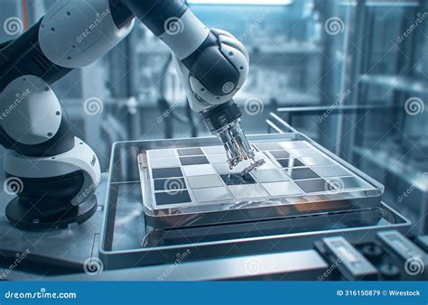 Robotic Arm Assembling A Computer Processor Stock Illustration Illustration Of Digital