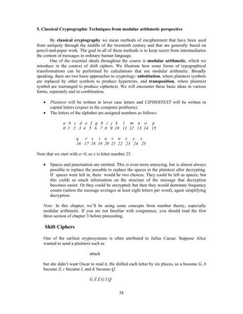 Chapter 5 Classical Cryptographic Techniques