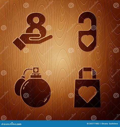 Set Shopping Bag With Heart 8 March On Hand Perfume And Please Do Not