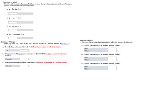 Solved Given The Following Pairs Of Z Values Find The Area Chegg