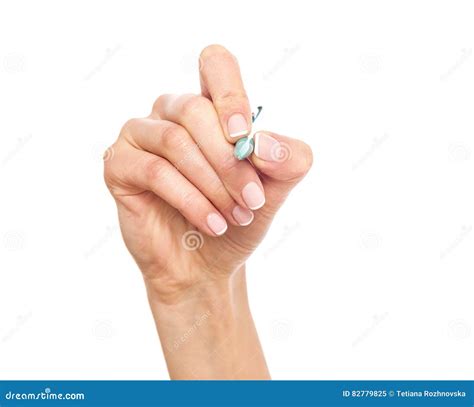 Голубая ручка в руке стоковое изображение изображение насчитывающей элегантность 82779825