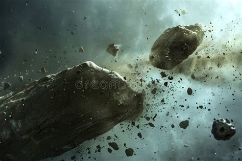 A Visualization Of The Gravitational Pull Between A Large Asteroid And Smaller Debris Stock