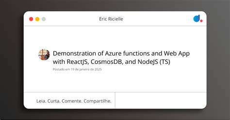 Demonstration Of Azure Functions And Web App With Reactjs Cosmosdb