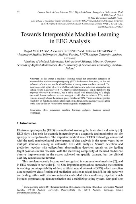 Pdf Towards Interpretable Machine Learning In Eeg Analysis