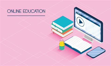 Online Education And E Learning Banner With Computer 1761181 Vector Art At Vecteezy