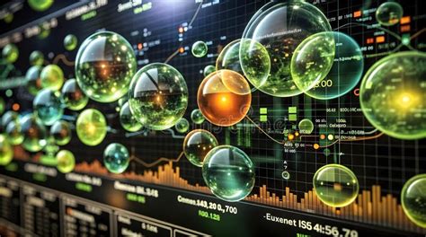 A Vibrant Futuristic Interactive Bubble Chart Displaying Stock