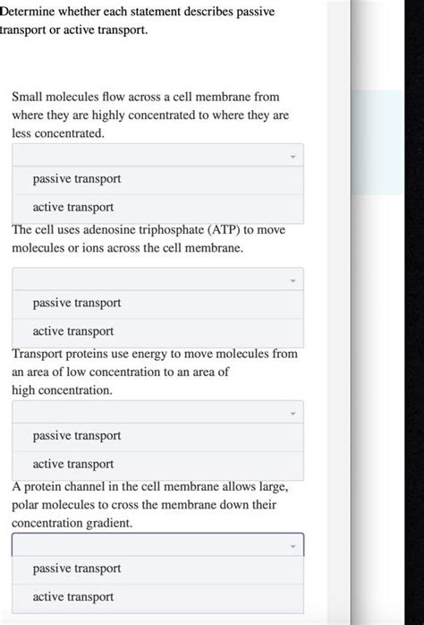 Solved Determine whether each statement describes passive | Chegg.com