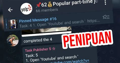 Awas Kena Tipu Part Time Job Telegram