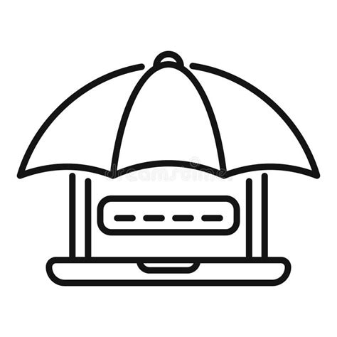 Laptop Password Protection Icon Outline Vector Personal Login Stock Vector Illustration Of