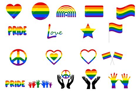 Premium Vector Pride Lgbt Symbols Pride Month Love Signs And Rainbow