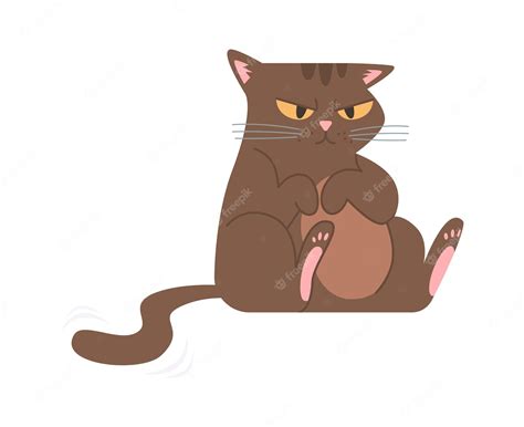 Premium Vector Cute Sitting Cat Vector Illustration