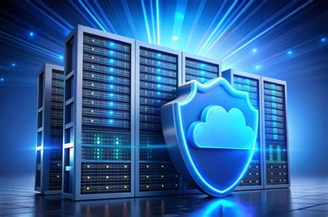 Cloud Computing Technology And Online Data Storage For Business Network Concept Server Racks