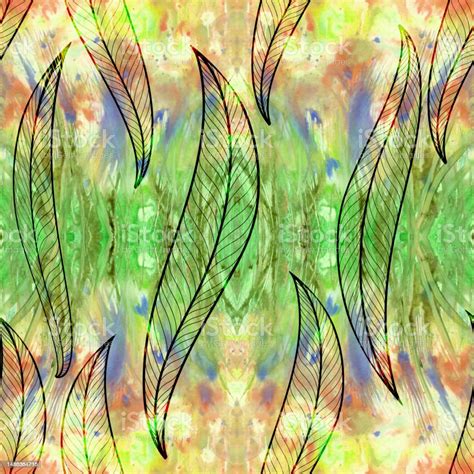 나뭇잎 수채화의 배경에 장식 구성입니다 꽃무늬 모티브 원활한 패턴 인쇄물 간판 품목 웹 사이트 지도 포스터 엽서 포장을