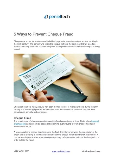 Ppt 5 Ways To Prevent Cheque Fraud Penieltech Powerpoint Presentation Id 11827717