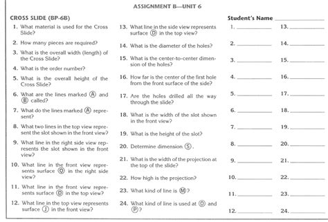 Solved ASSIGNMENT B UNIT CROSS SLIDE BP B Babe S Chegg Com