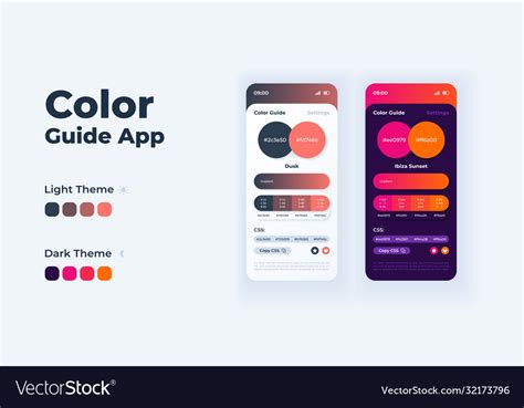 Color Guide Smartphone Interface Templates Set Vector Image