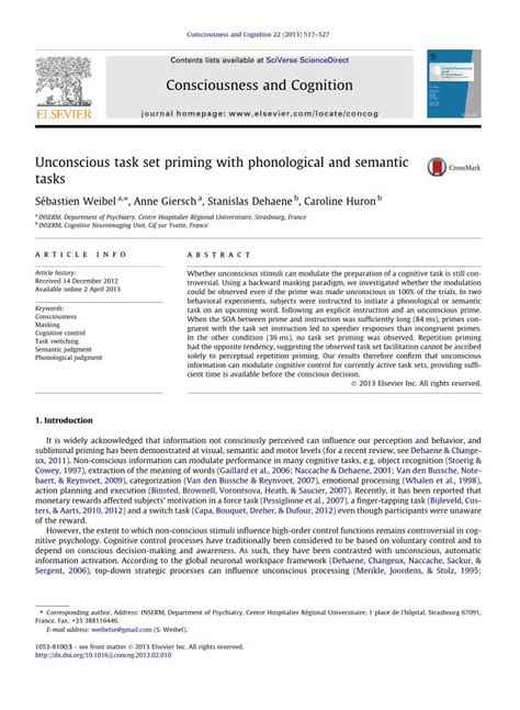 pdf unconscious task set priming with phonological and semantic tasks