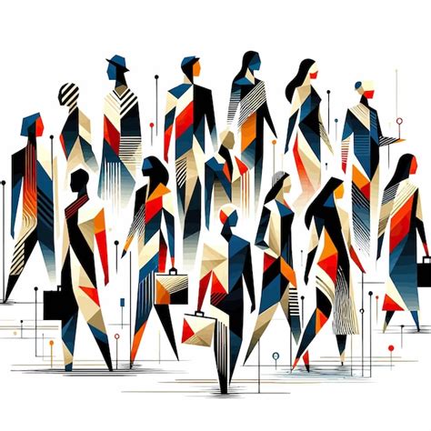 Geometric People Abstract Premium Ai Generated Vector