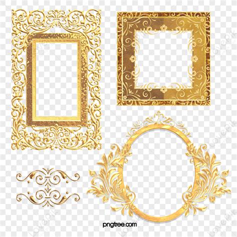 럭셔리 황금 바로크 스타일 테두리 일러스트 장식재료초대 Png 일러스트 무료 다운로드 Lovepik