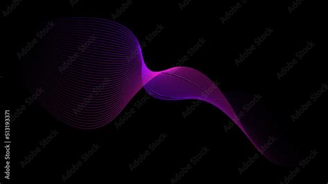 Vector Wave Lines Flowing Dynamic Colorful Blue Pink Isolated On White Background For Concept Of